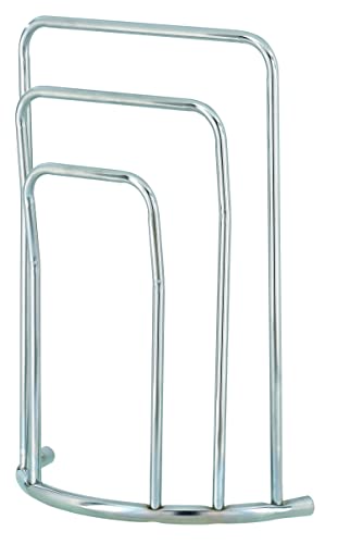 Freestanding Towel Rack, 3 Tier Metal Towel Bar Stand, Silver-Tone Chrome Plated by Madison Home Products (MH10082)