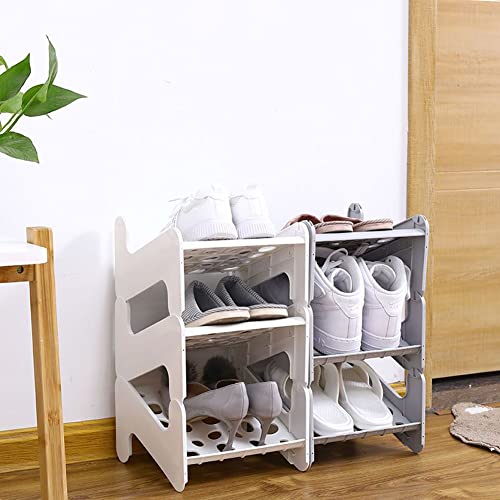 CUSNESTAL Shoe Stacker Slotz Space Saver, Shoe Racks for Closet Organization Durable Plastic Shoes Holder for Home Office Storage, White, 2 Pack