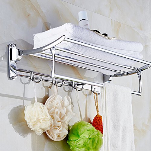 Candora Wall Mounted Shelf Towel Rack Stainless Steel Brushed Towel Shelf Towel Holder (40cm / 16in)