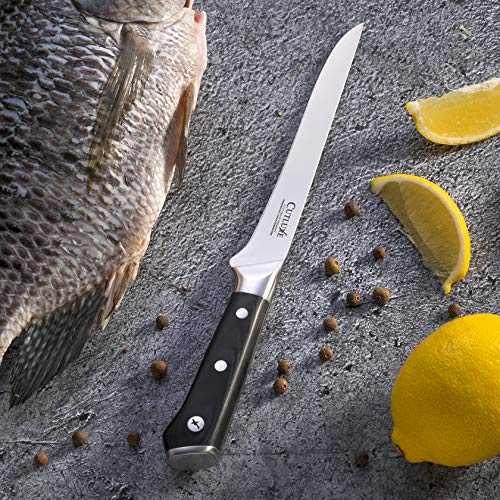 Cutluxe Boning Knife & Butcher Knife Set– Forged High Carbon German Steel – Full Tang & Razor Sharp – Ergonomic Handle Design – Artisan Series