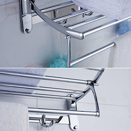 Candora Wall Mounted Shelf Towel Rack Stainless Steel Brushed Towel Shelf Towel Holder (40cm / 16in)