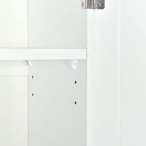 LUKYRA Over-The-Toilet Bathroom Cabinet with Shelf and Two Doors Space-Saving Storage, Easy to Assemble, White