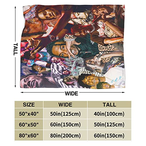 DanaJLessard Flannel Blanket Playboi Rapper Carti Throws Blanket Fleece Air Conditioning Blankets All Season 60"x50"