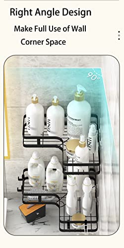 Corner Shower Caddy Shelf,Strong Adhesive Stainless Steel Shower Shelves No Drilling(2 Pack), Rustproof Stainless Steel Bathroom Wall-mounted Shower Organizer for bathroom,dorm and kitchen.(White)