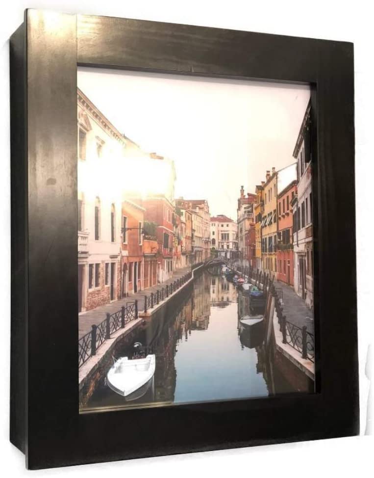 Flip Frame - 21" Espresso Medicine Cabinet, Wall Storage Desk, Over Toilet Cabinet, Spice Organizer