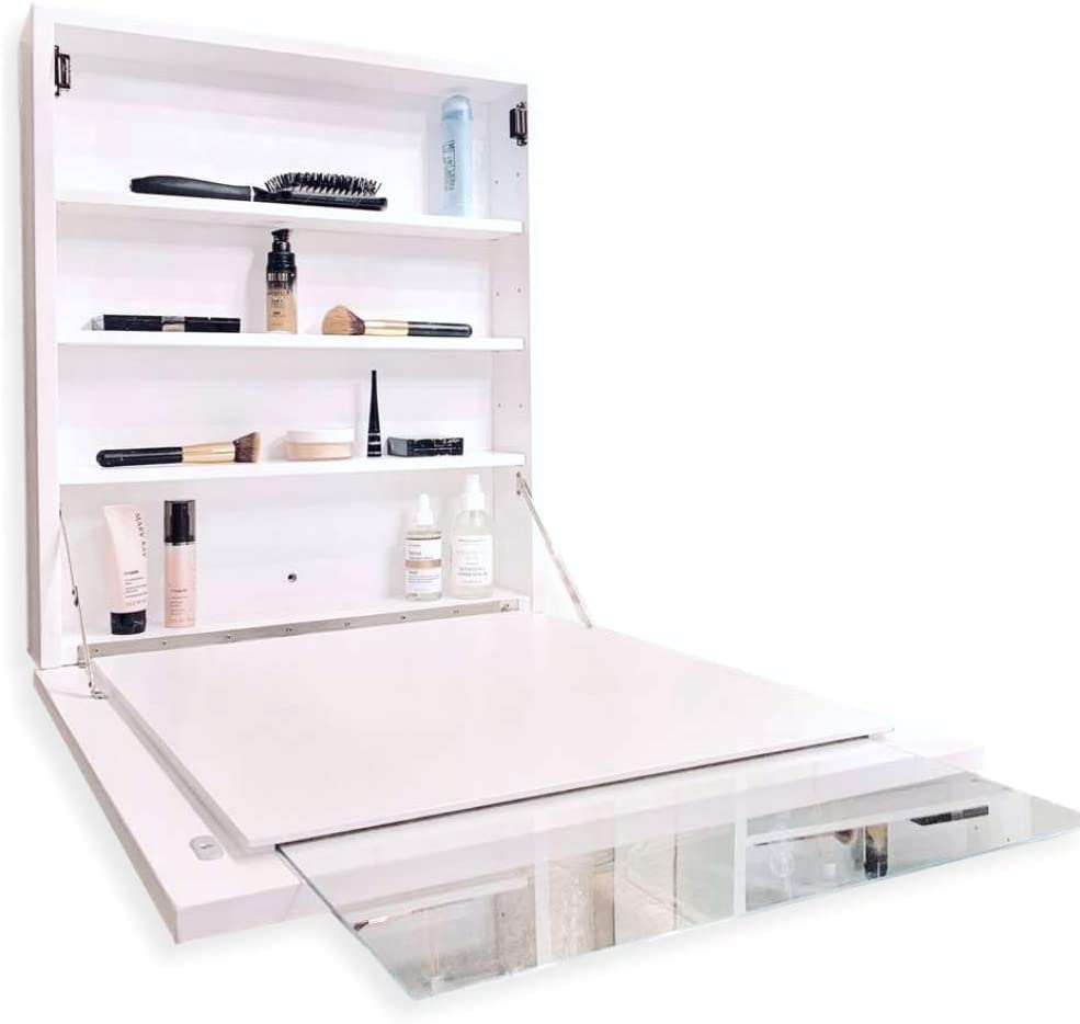 Flip Frame - 21" Espresso Medicine Cabinet, Wall Storage Desk, Over Toilet Cabinet, Spice Organizer