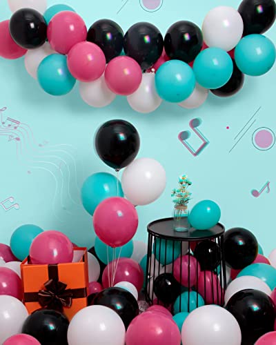 Styirl Black 100 Pcs Party Balloons (5/10/12/18 inch) for Birthday, Wedding, Graduation, Baby Shower, Bachelorette Party Decorations, Includes Curling Ribbon