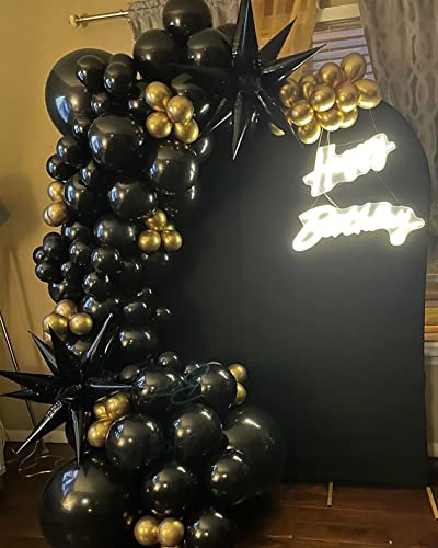 Styirl Black 100 Pcs Party Balloons (5/10/12/18 inch) for Birthday, Wedding, Graduation, Baby Shower, Bachelorette Party Decorations, Includes Curling Ribbon