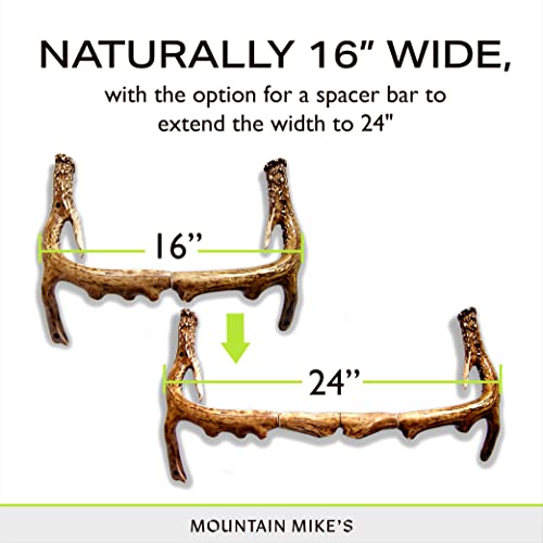 Mountain Mikes - Antler Bath Towel Rack - Decor Inspired by The Great Outdoors - Durable Replicated Deer Antlers - Easy Assembly - 16β to 24β Wide