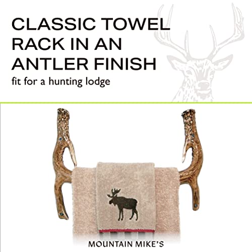 Mountain Mikes - Antler Bath Towel Rack - Decor Inspired by The Great Outdoors - Durable Replicated Deer Antlers - Easy Assembly - 16β to 24β Wide