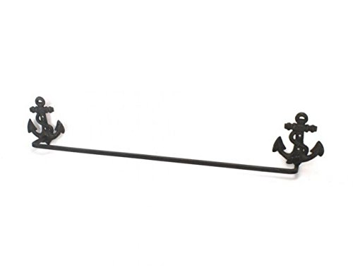 Hampton Nautical K-9011-cast-iron Cast Iron Anchor Bath Towel Holder 27"