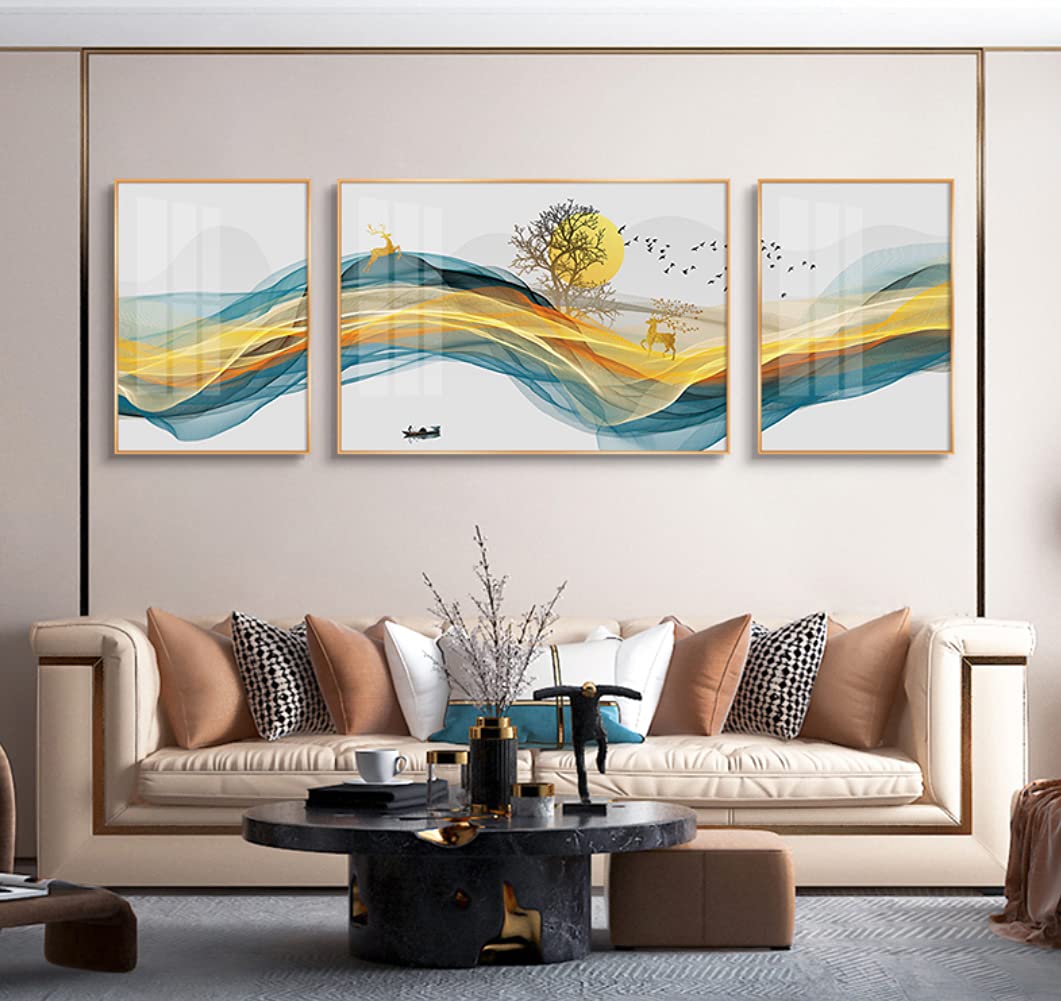 Querfun DIY Metal Floating Frame for 12X16 Canvas,0.6-0.85“/1.5-2cm Canvas Depth.Picture Art Wall Décor,Art Canvas,a Frame Kit,Cut to Pieces,No Canvas Included Light Gold