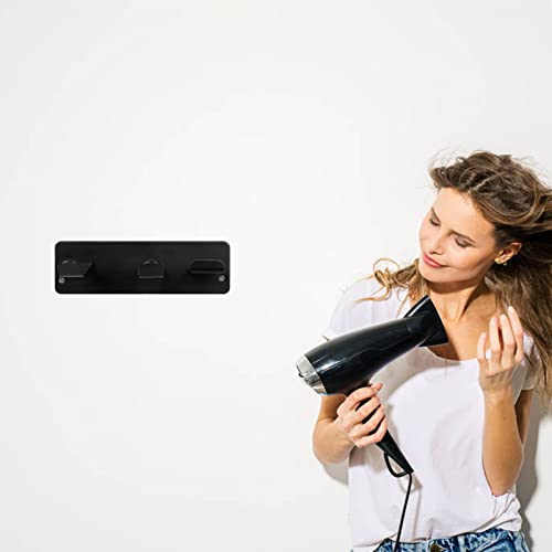 Blow Dryer Holder Wall Mount, Yimerlen Hair Dryer Holder Compatible with Dyson Hair Dryers for Bedroom and Bathroom (Black)