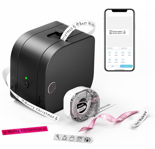Zodzi P12 Label Maker, Bluetooth Label Maker Machine with Tape, Mini Thermal Portable Label Printer with Fonts, Inkless Sticker Maker for Home, School, Office Labeling