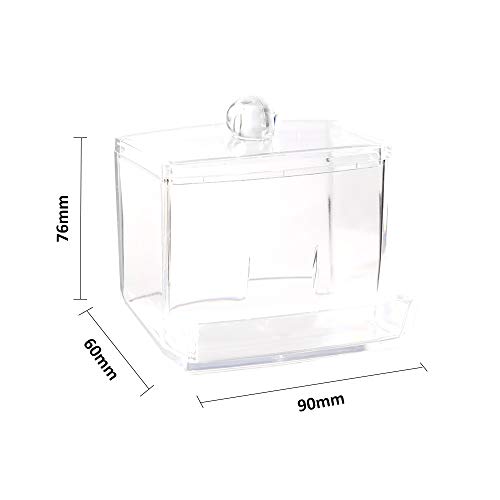 cotton swab holder,Acrylic Q-Tip cottonswab Storage Dispenser, Clear Cotton Balls Swab Holder Cotton Bud Storage Box, Transparent Cosmetics Makeup Case Cosmetic Organizer Container with Lid 1