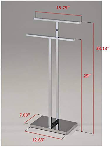 Kings Brand Furniture - Mertzon Modern Metal Free-Standing Towel Rack Stand, Chrome