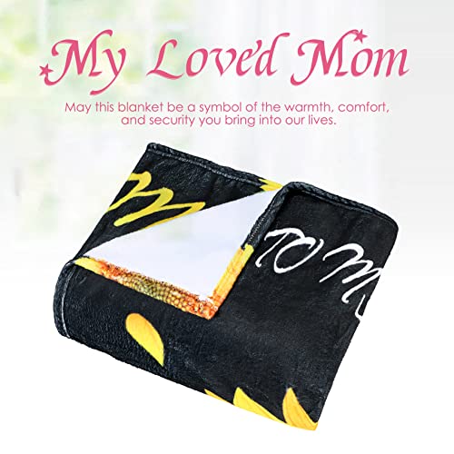 Durio Mom Blanket Soft Mothers Day Blanket Flannel Warm Blankets for Mom for Mom to Mom (Sunflower) 80" x 60"