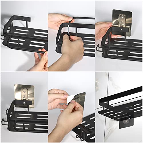 Detoypapa Shower Caddy,2 Pack Bathroom Shower Organizer with Soap Holder Drill-Free Adhesive Shower Shelves for Bathroom Shower Storage
