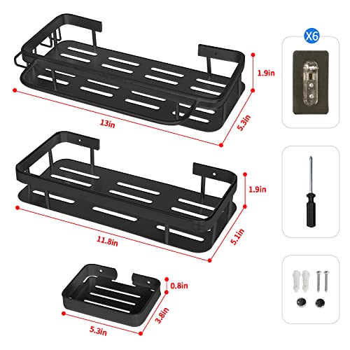 Detoypapa Shower Caddy,2 Pack Bathroom Shower Organizer with Soap Holder Drill-Free Adhesive Shower Shelves for Bathroom Shower Storage