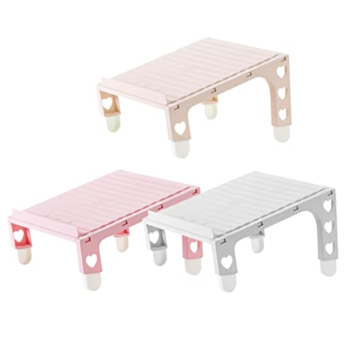 Alipis Sandals Kids Shop Shoes Double-Layer Sneakers Organizer High for Low Bracket Liftable Plastic Footwear Saving Pink+Blue+Beige Rack Shoe Simple Space-Saving Heel Organizing