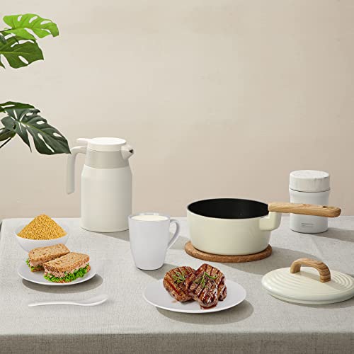 Miibox White Dinnerware Set, 40-Piece Service For 8,with Dinner Plates, Salad Plate, Bowls, Mugs and Teaspoons, Porcelain Durable for Christmas, Halloween, Wedding, Banquet
