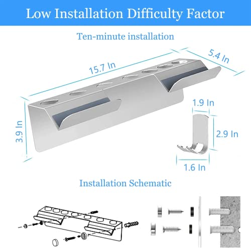 JiRiCHMi Storage Stand Holder for Dyson Airwrap, Metal Wall Mount Stand for 8-Hole Airwrap Styler and Accessories, for Home Bedroom Bathroom, Silver (Stand Only)