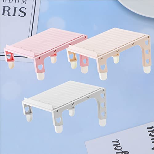 Alipis Sandals Kids Shop Shoes Double-Layer Sneakers Organizer High for Low Bracket Liftable Plastic Footwear Saving Pink+Blue+Beige Rack Shoe Simple Space-Saving Heel Organizing