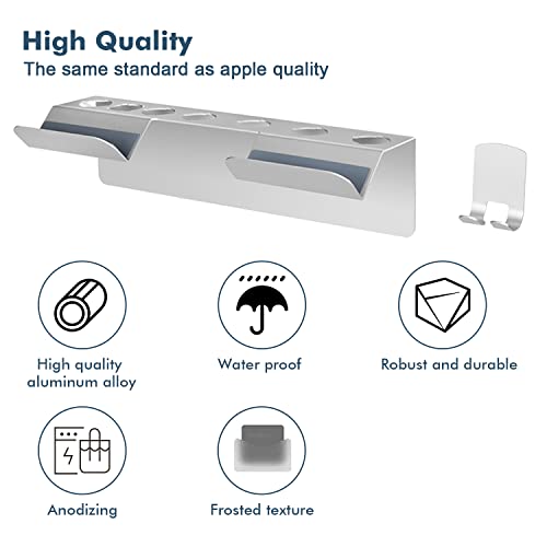 JiRiCHMi Storage Stand Holder for Dyson Airwrap, Metal Wall Mount Stand for 8-Hole Airwrap Styler and Accessories, for Home Bedroom Bathroom, Silver (Stand Only)