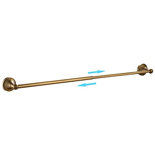 Leyden Antique Towel Bar,Adjustable Towel Holder Rod Brass Bathroom Accessories Expandable 15.2 to 27.8 Inch Vintage Wall Mount