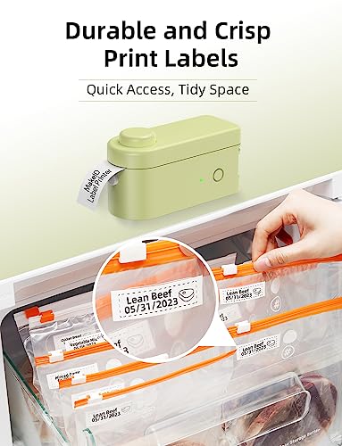 Makeid Label Maker Machine with Tape - Compatible with 9/12/16mm Waterproof Tape, Portable & Rechargeable Label Makers with Built-in Cutter Wireless Label Printer Compatible with Android & iOS Devices