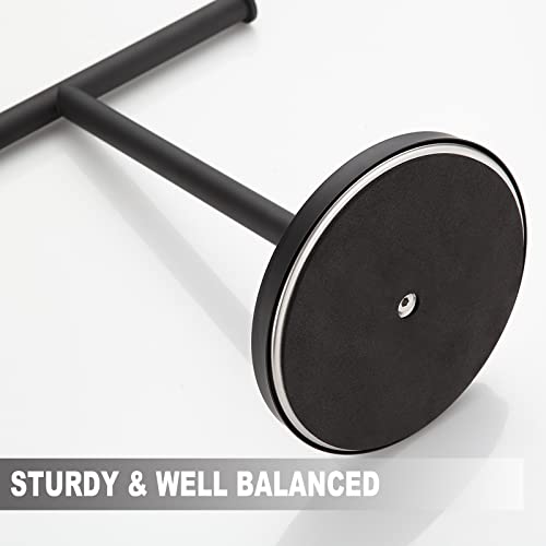 Orlif Towel Rack T-Shape Hand Towel Holder Stand Total Height 13" SUS304 Stainless Steel Towel Bar for Bathroom,Kitchen or Vanity Countertop(Black)