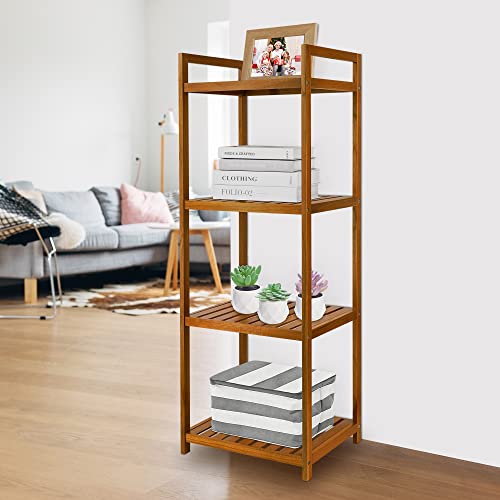 Utoplike Teak Shower Bench Seat with Handles and Teak Bathroom Shelf Organizer Freestanding Set