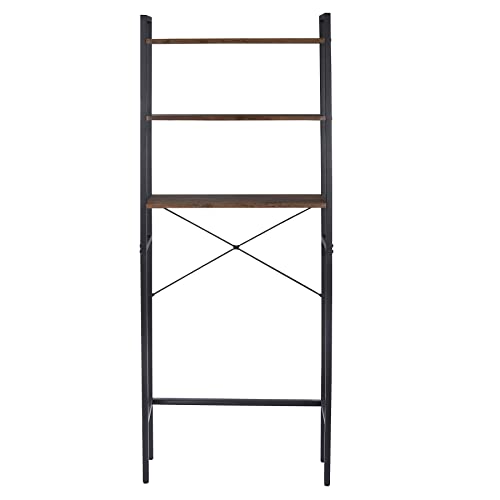 SUPER DEAL Over The Toilet Storage Shelf, 3-Tier Bathroom OrganizerĀ Space Saver Rack Wood Shelf, Rustic Brown