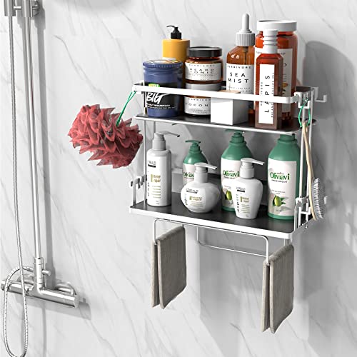 Misounda Over The Toilet Storage,Toilet Rack,Toilet Storage Rack, 2-Tier Bathroom Organizer Shelves with Divider,No Drilling Space Saver with Wall Mounting Design,White