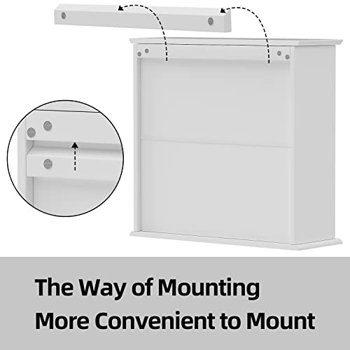 Visiblesser Bathroom Wall Cabinet, Hanging Medicine Cabinets, Wall Mounted Storage Cabinet for Kitchen & Living Room, White