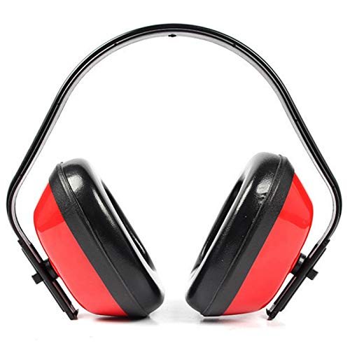 Ear Muff for Indoor Outdoor,Foldable Noise Reduction Ear Defender for Hearing Protection,Adjustable NRR 26dB(Red+Black)