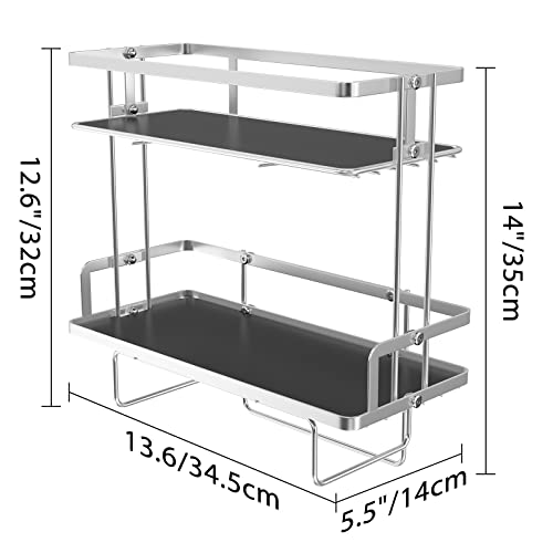 Misounda Over The Toilet Storage,Toilet Rack,Toilet Storage Rack, 2-Tier Bathroom Organizer Shelves with Divider,No Drilling Space Saver with Wall Mounting Design,White
