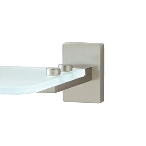 Naiture Tempered Glass Shelf in Brushed Nickel Finish