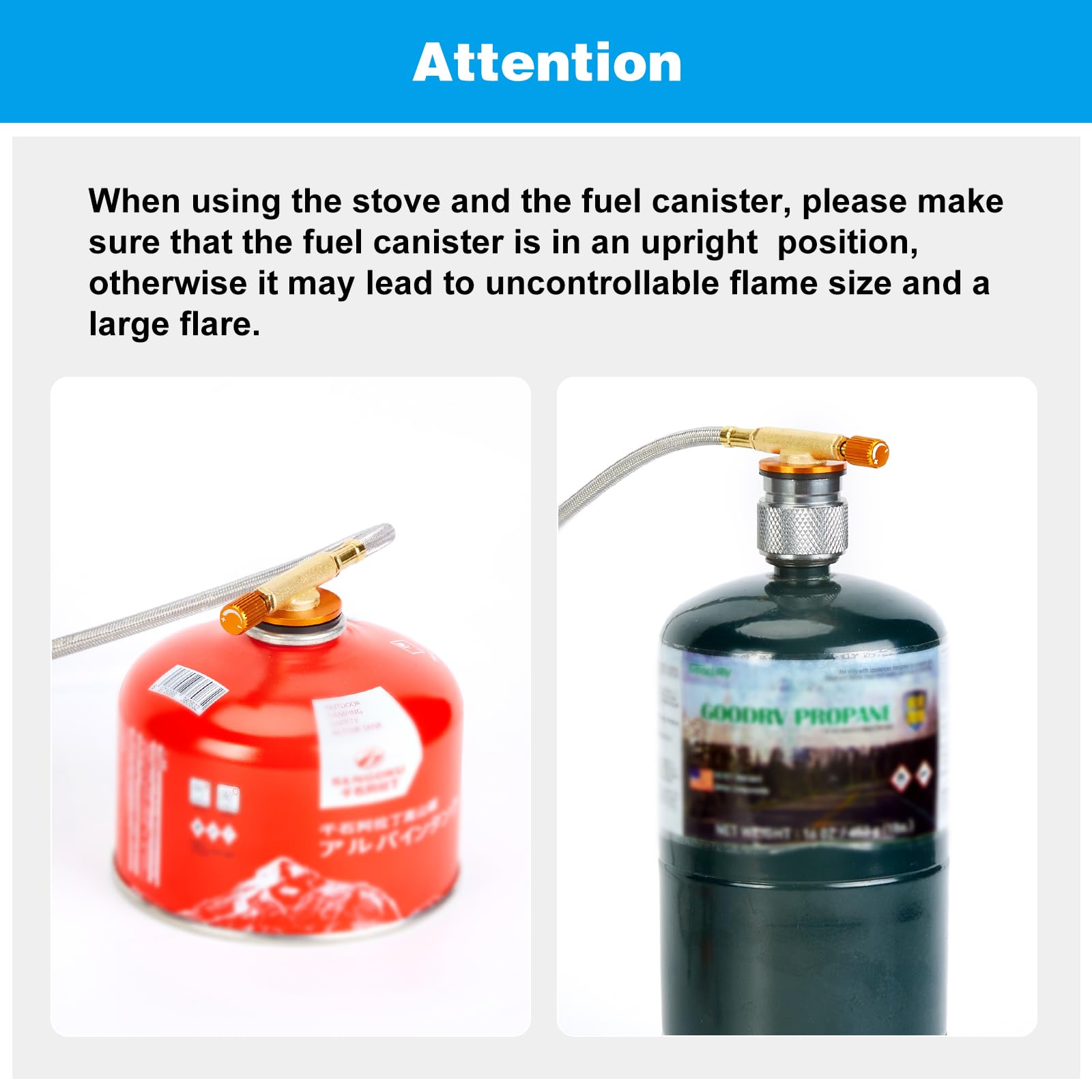 WADEO Camping Gas Stove, 3700W Portable Backpacking Stove with Piezo Ignition, Portable Burner, Camping Stove Adapter and Carrying Case for Outdoor Cooking