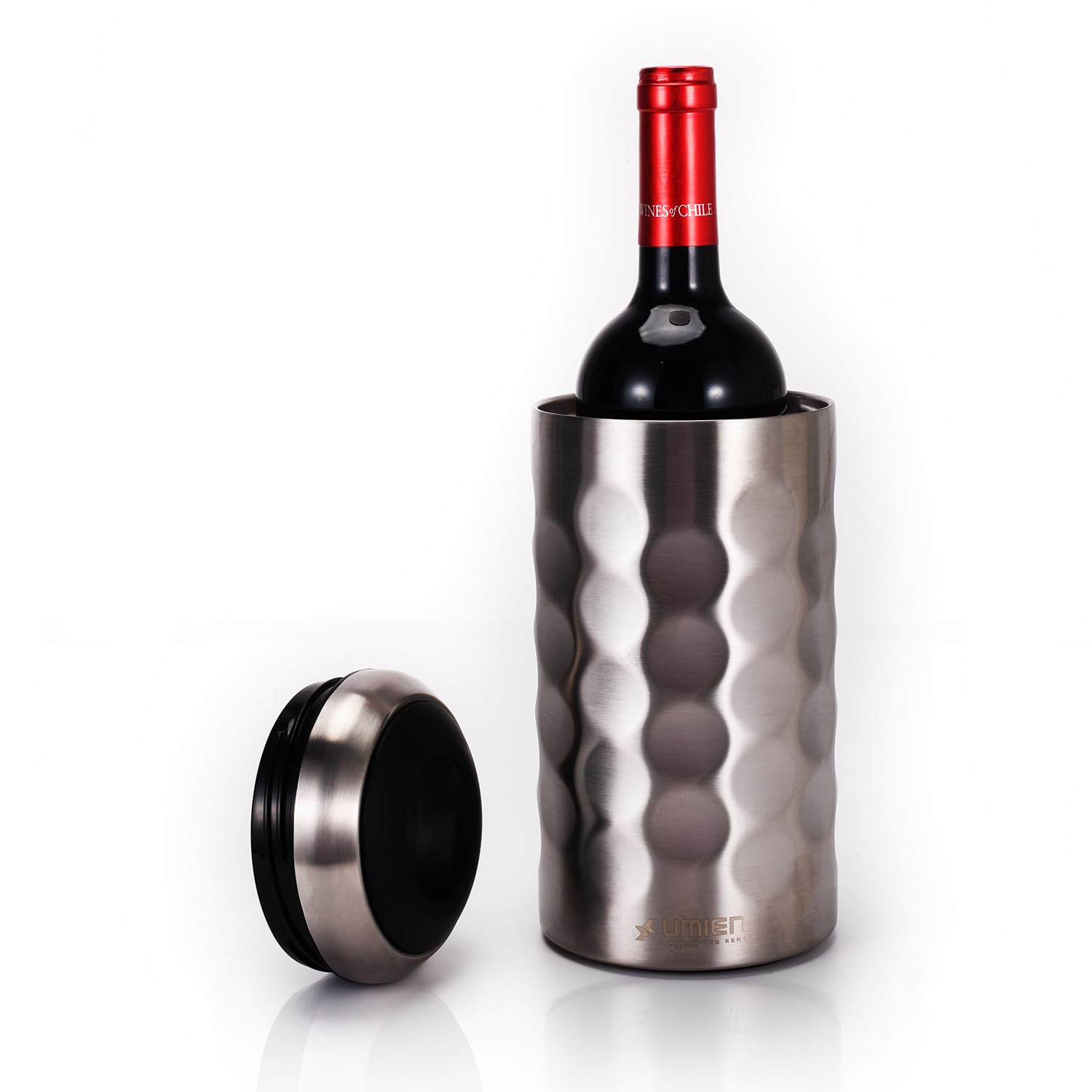 Premium Wine Chiller - 750ml Stainless Steel Wine Bottle Cooler, Vacuum Insulated & Double-Walled - Keeps Wine Cold for 6+ Hours - Champagne Chiller Sleeve for Most Bottles