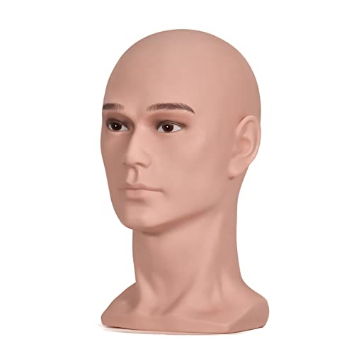 MIAOMANZI Bald Female Training Head Cosmetology Mannequin Head for Wigs Making and Display with Free clamp (L30T-202)
