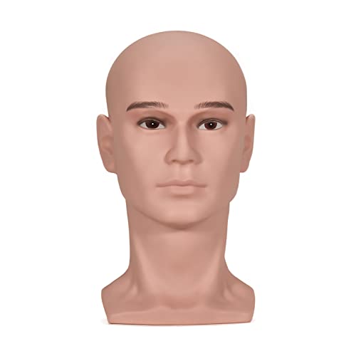 MIAOMANZI Bald Female Training Head Cosmetology Mannequin Head for Wigs Making and Display with Free clamp (L30T-202)