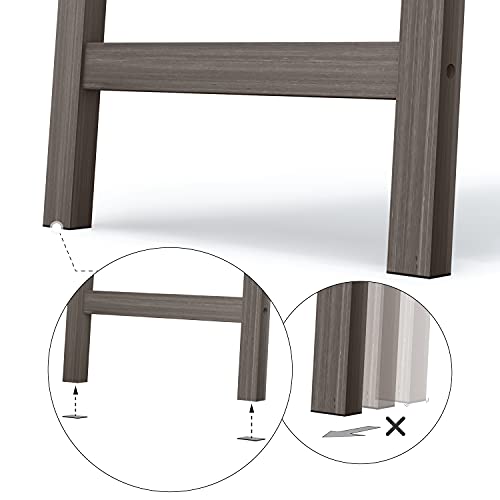 Ballucci Blanket Ladder, 5-Tier Towel Rack, Wood Decorative Ladder Shelf for Blankets, Throws, Quilts in Bathroom, Living Room, Bedroom, 54" Tall - Rustic Gray