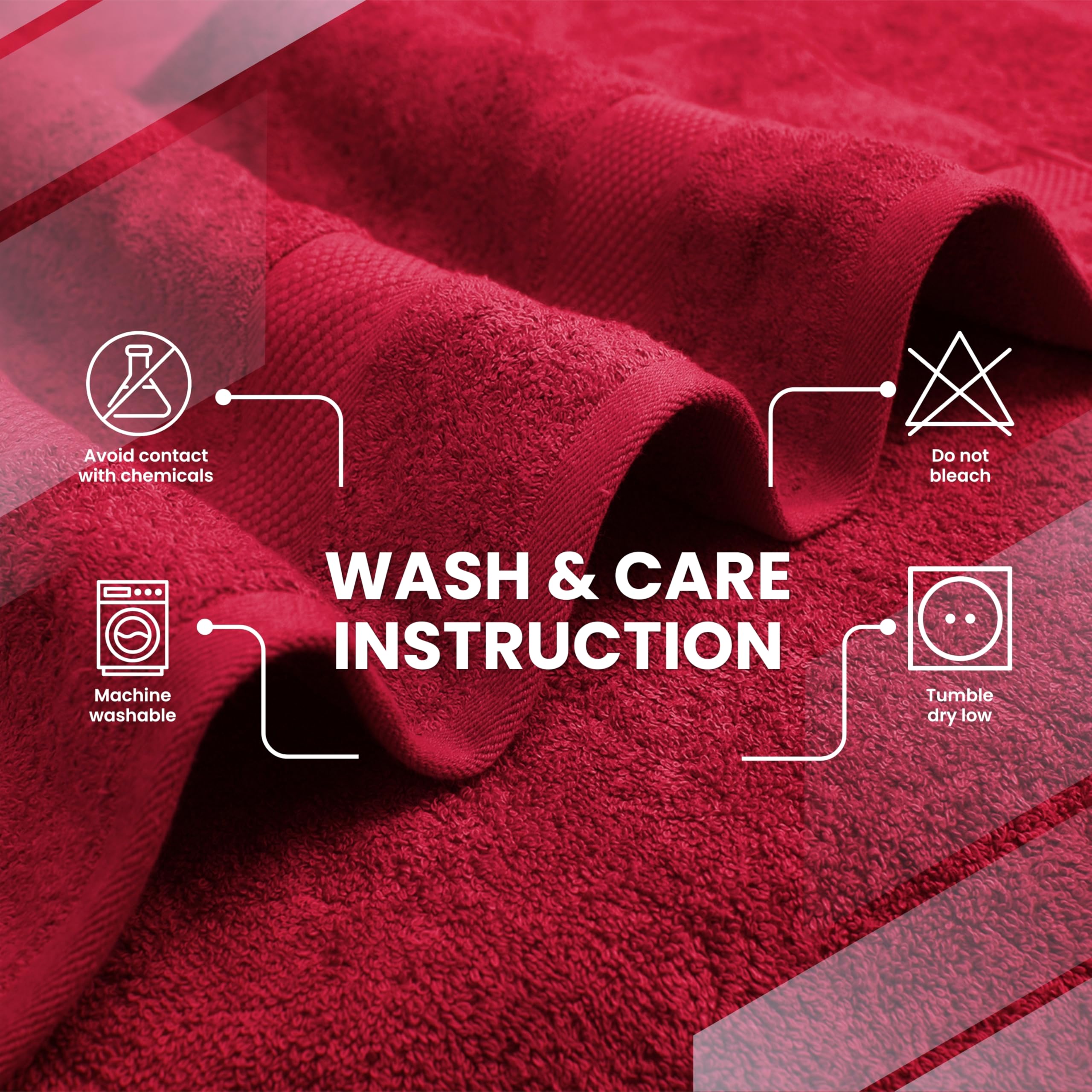 Infinitee Xclusives Luxury 100% Ring-Spun Cotton Bath Towels Set of 4 (27x54 inches) β Soft, Absorbent & Quick-Drying Towels for Bathroom, Gym, Spa & Hotel Use (Intimate Red)