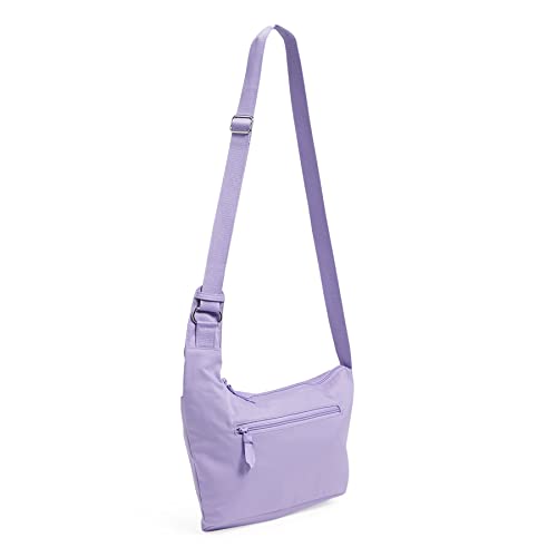 Vera Bradley Women's Cotton Crossbody Sling Purse, Lavender Petal - Recycled Cotton, One Size