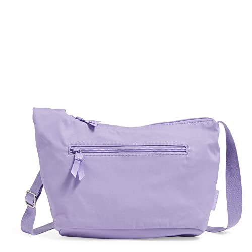 Vera Bradley Women's Cotton Crossbody Sling Purse, Lavender Petal - Recycled Cotton, One Size