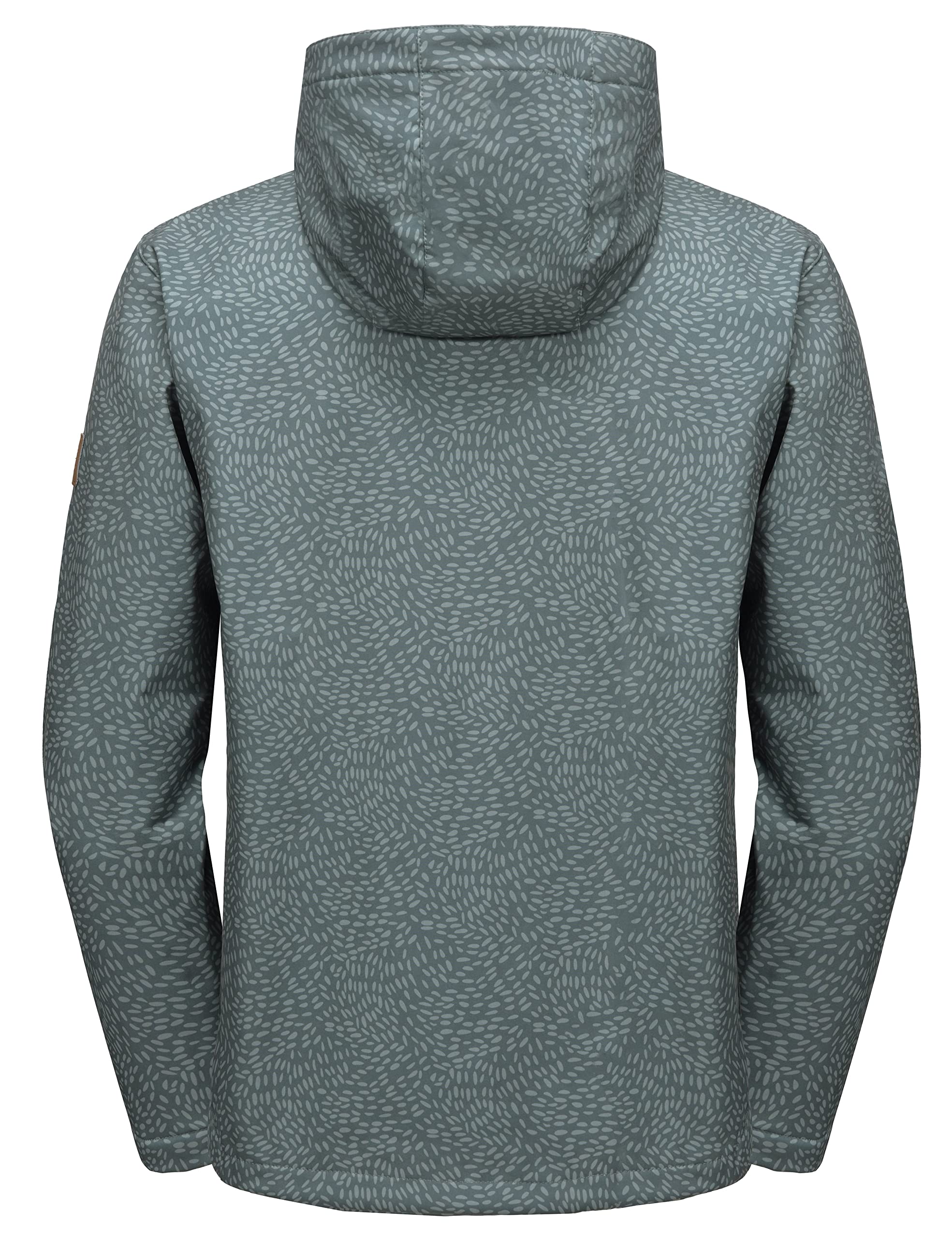 Little Donkey Andy Men's Lightweight Fleece Lined Jackets Hooded Windproof Jackets for Hiking Outdoor Gray Floral L