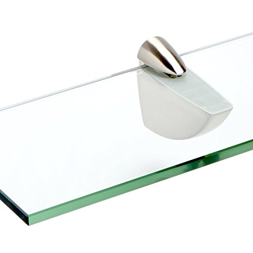 Spancraft Glass Oriole Glass Shelf, Brushed Steel, 12 x 42