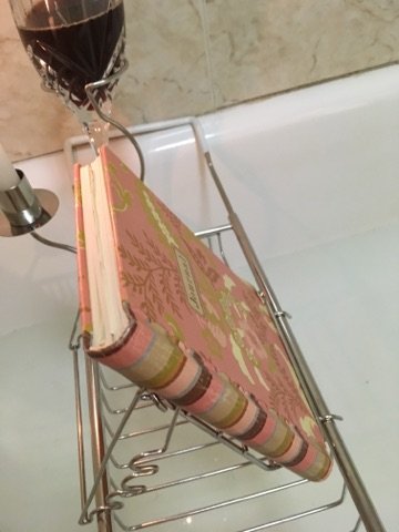 Bathtub Tray Caddy Stainless Steel - Bath Tub Caddy Rack & Organizer with Stand for Book, iPad or Phone - Candle Holder - 2 Wine Holders