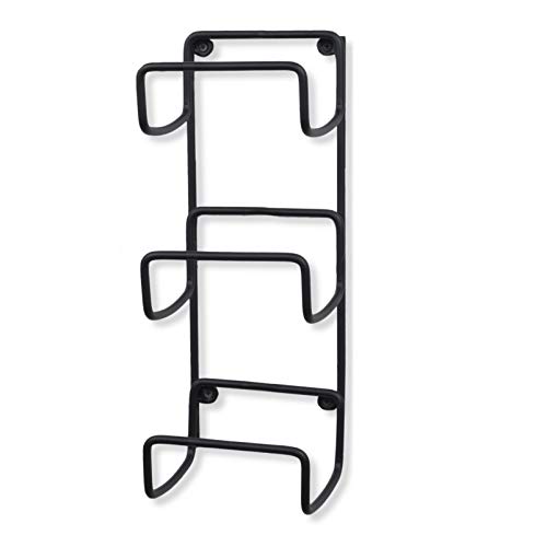 Wallniture Boto Towel Rack for Bathroom Wall Decor, Wrought Iron Organization and Storage Unit, Wall Mount Towel Holder, 3 Sectional, Black